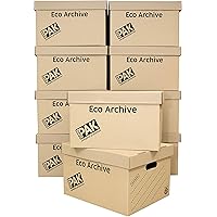 StorePAK Eco Archive /Storage Cardboard Boxes & Lids Pack of 10. Flat ...