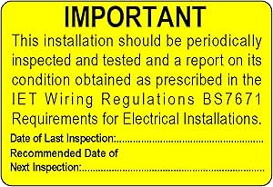 oub4 Electrical Safety Periodic Inspection Test Labels Electrical ...