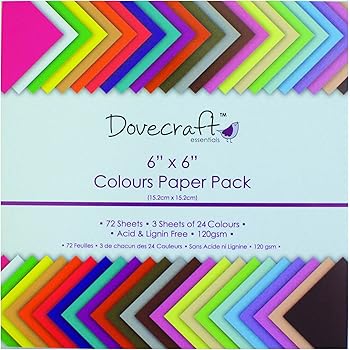 Dovecraft 6" x 6" Scrapbooking Paper Assorted Colours 72 sheets: Amazon ...