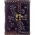 Indra Medium Stitched and Embossed Leather Journal with clasp 110 x 160 ...