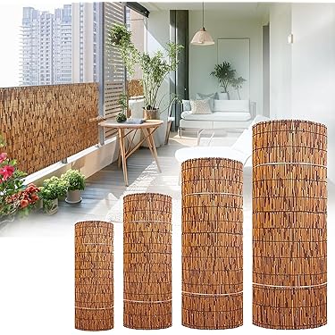 Wicker Fence Screening Brushwood Thatch Natural Fencing Screening Rolls ...