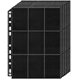 Hikrxya 900 Pockets Trading Card Covers Black, 50 Sheets Double Side 9 ...