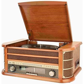 Dual NR 4 Nostalgie Musikanlage mit Plattenspieler (UKW-Tuner, MW-Radio ...