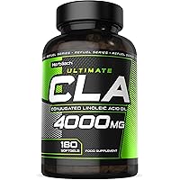 CLA Supplement 4000mg | 180 Softgel Capsules | Conjugated Linoleic Acid ...
