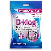D-Klog Drain Cleaner Powder (40g x 5 Units), Removes Clogs, Blockages ...