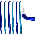 6 x Slim Interspace Toothbrush, Blue Brushes for Orthodontic Braces ...