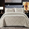 Fit Even Quilt Ruffle Bedspread 2 Piece Set – Coverless Quilted Diamond ...