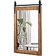 COSTWAY Decorative Rustic Wall Mirror, Rectangle Barn Door Hanging ...