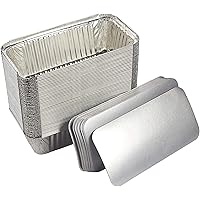HOMESmith 10 Pack Aluminium Foil Trays with Lids Containers Strong and ...