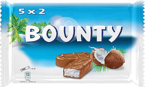 BOUNTY - Barres chocolatées au lait et à la noix de coco - Paquets de 5 ...