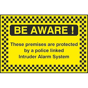 8 x Intruder Alarm Warning Security Stickers Signs for Internal or ...