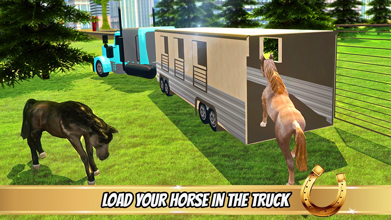 Horse Racing Stunts Adventure Game 3D: Real Road Animal Transporter ...