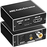 AMANKA HDMI ARC Adapter 192KHz Audio Extractor With Digital Optical TOSLINK SPDIF Coaxial, ARC ...
