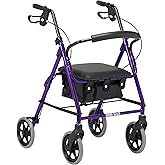 DAYS Lightweight Folding Four Wheel Rollator, Mobility Walker with ...