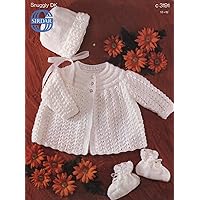 SIRDAR 3191 KNITTING PATTERN : Baby's matinee coat, bonnet and bootees ...