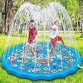 Splash Pad, Upgraded 68” Outdoor Summer Toys, Children Sprinkler Play ...