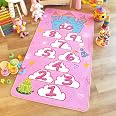 Princess Castle Hopscotch Pink Childrens Rug Play Mat 80cm x 150cm (2'6 ...
