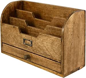 Vintage Style Wooden Letter Rack With Drawer : Amazon.co.uk: Home & Kitchen
