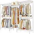 REIBII 378kg Strong Heavy Duty Clothes Rail with Adjustable 8 Shelves ...