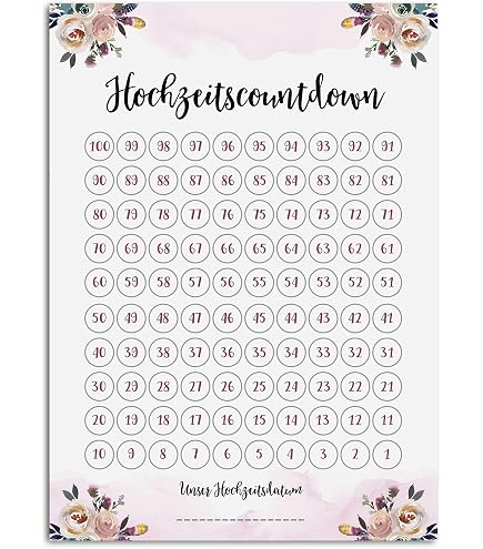 Wedding countdown printable | Honestweddingadvice.com