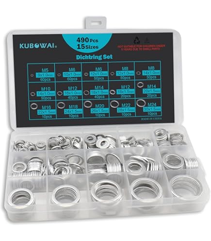 Dichtungsringe Set 230 Stück – Für Ölablassschrauben M6 Bis M26 Dichtringe Sortiment