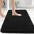 Myting Bath Mats for Bathroom 80x120 cm Large Black Bath Mat, Soft ...