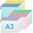JMIATRY A3 Zip Plastic Wallets, 25 Pcs Zip Lock Bags Mesh Document ...