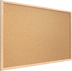ALLboards Cork Board with Wooden Frame 90x60cm, Corkboard Bulletin ...