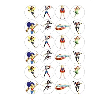 DC Super Hero Girls 7.5" Round personalised birthday cake topper ...