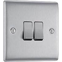 BG Electrical Single Wall Light Switch, 2 Way, Raised and Slim Profile ...