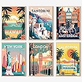 YALKIN 6 Stück Malen Nach Zahlen Erwachsene, Paint by Numbers Malen Nach Zahlen, DIY Landschaft ...