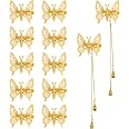3D Butterfly Clips, Elegant Metal Tassel Butterfly Hair Clips Butterfly ...