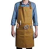 TUYU Carpenters Apron,Tool Apron for Men Women with 6 Pockets,Waxed Canvas Carpenter Apron,Heavy ...