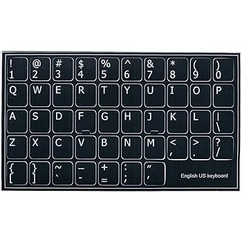 Qwerty Keyboard Stickers Self-adhesive US English Layout: Amazon.co.uk ...