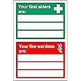Multi sign Your first aiders are and your fire wardens are Safety sign ...