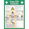 Erste Hilfe Schild bei Stromunfällen 400 x 560 mm – Anleitung zur Ersten Hilfe, Hart-PVC ...