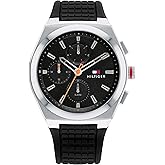 Tommy Hilfiger Men's Black Dial Silicone Band Watch - 1791195: Buy ...