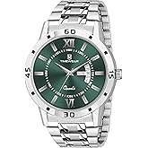 Buy TIMEWEAR Analog Green Dial Day Date Functioning Stainless Steel ...