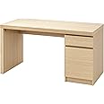 IKEA MALM Desk, 140x65 cm, White Stained Oak Veneer : Amazon.co.uk ...