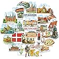 Navy Peony Delightful Denmark Travel Stickers (28pcs) - Die-Cut ...