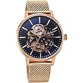 Titan Mechanical Automatic Silver Dial Rose Gold Stainless Steel Strap ...