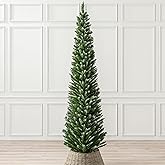 CHRISTOW 6ft Artificial Christmas Tree with Snow Pine Cones & Berries ...