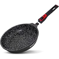 INTIGNIS Frying Pan with Lid Non Stick, Stainless Steel Induction Base ...