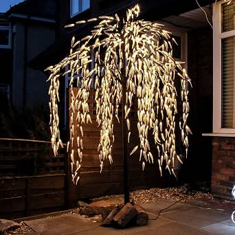 Outdoor Willow Tree - 2.1m - 810 Warm White LEDs - Plug in by Festive ...