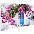 islandburner Bild auf Leinwand Traditionelles Griechisches Haus Blumen Paros Insel Griechenland ...
