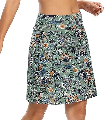 M MOTEEPI Modest Knee Length Skorts Skirts for Women Tennis Athletic ...