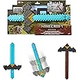 Mattel Minecraft Sword and Pickaxe 2-in-1 Toy, Button-Activated Click ...
