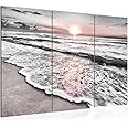 Amazon.de: Runa Art Wandbilder Sonnenuntergang Strand Bild XXL Schlafzimmer Wohnzimmer Grau Rosa ...