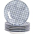 Nicola Spring Hand-Printed Side Plates - 18cm - Navy - Pack of 6 ...