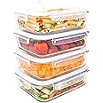 LG Luxury & Grace 4 Glass Food Containers 52.79 oz (1500 ml). Airtight ...